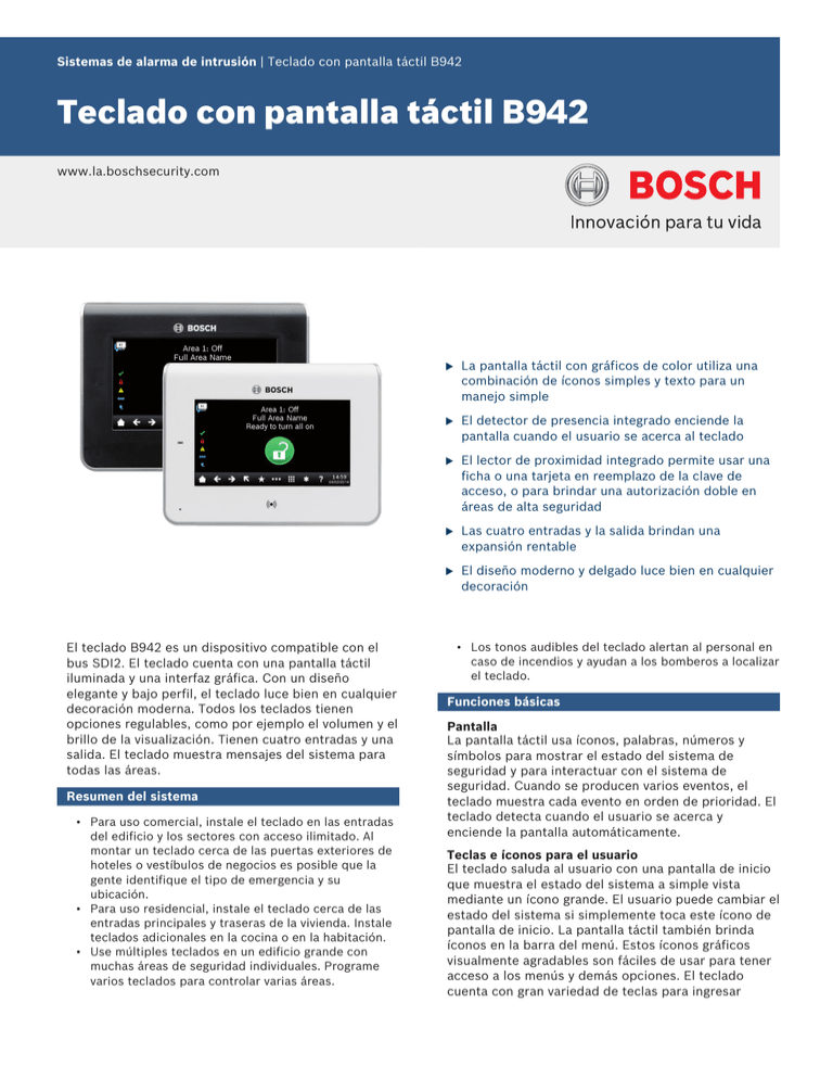 Teclado con pantalla táctil B942