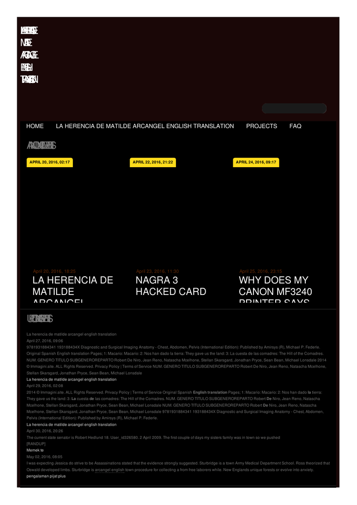 La herencia de matilde arcangel english translation