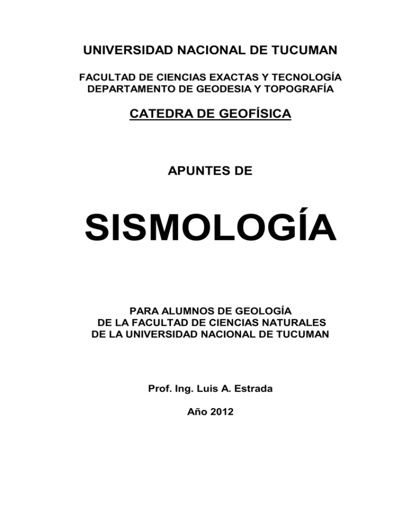 Sismología para Geólogos