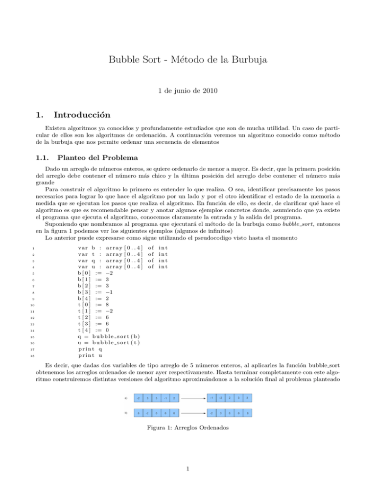 Bubble Sort - Método de la Burbuja
