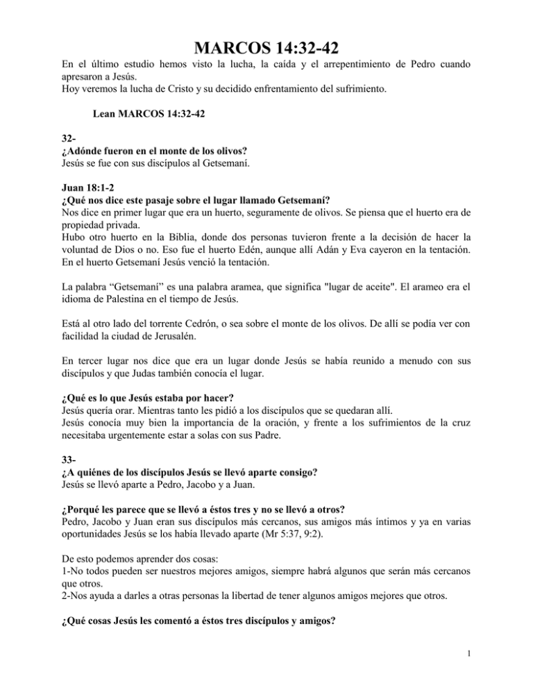 MARCOS 14:32-42