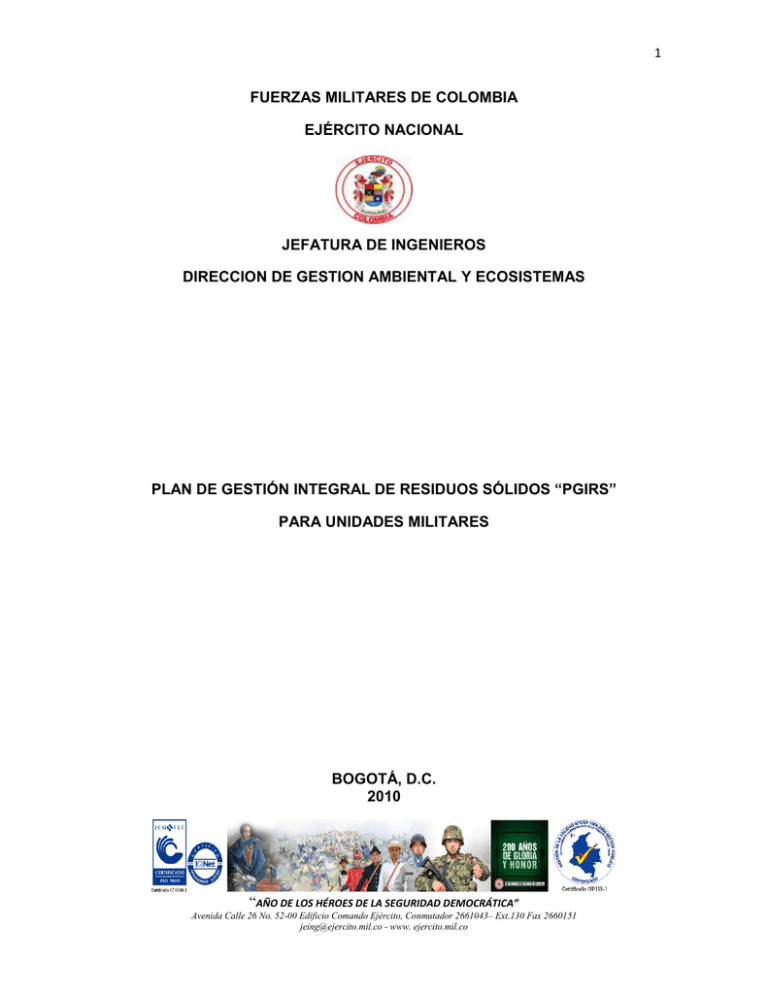 FUERZAS MILITARES DE COLOMBIA EJÉRCITO NACIONAL