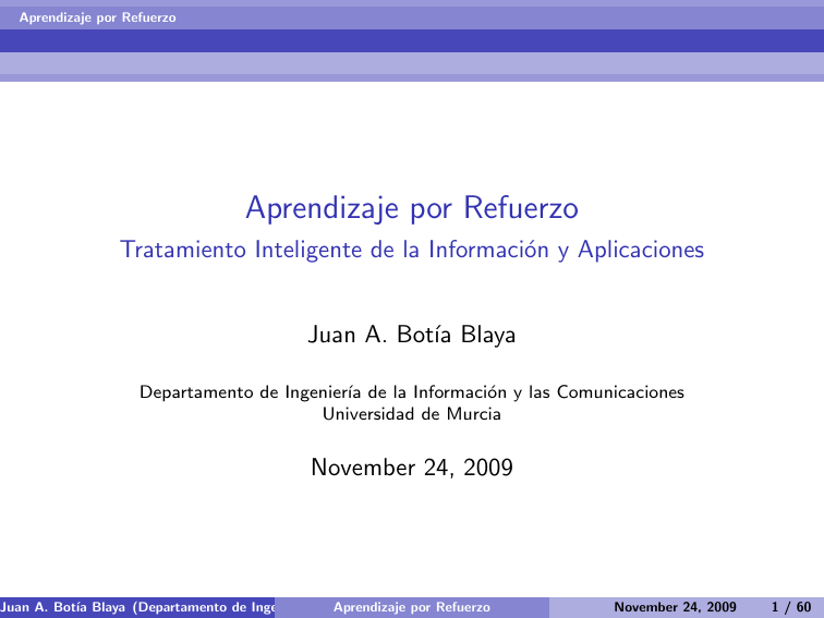 Aprendizaje por Refuerzo