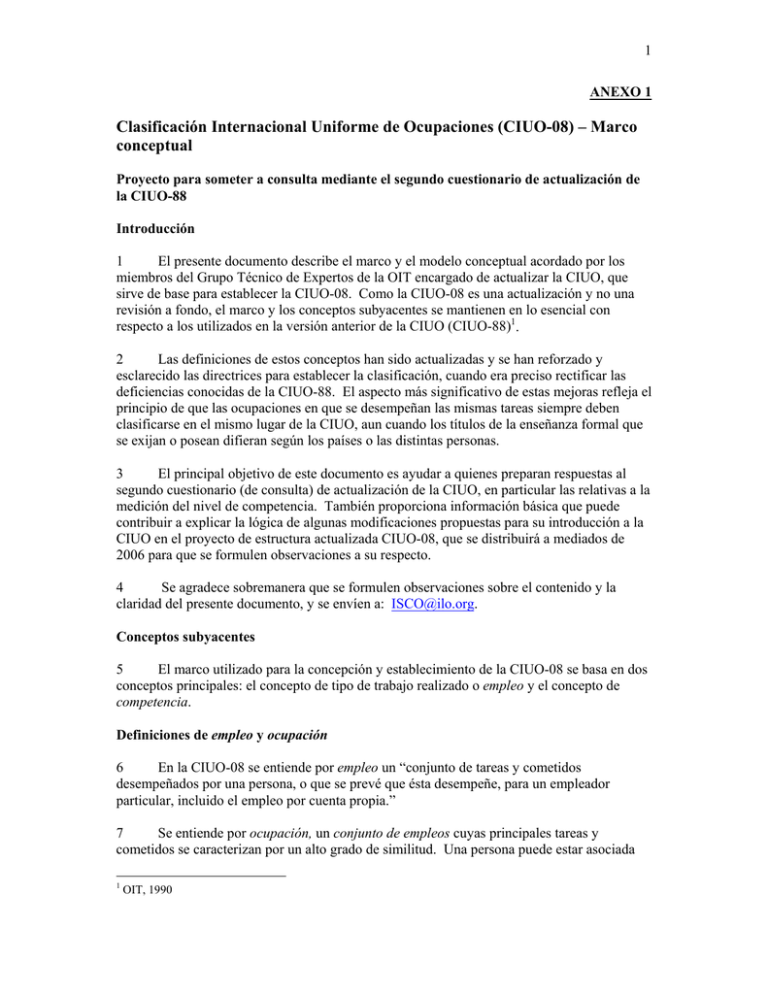 Clasificación Internacional Uniforme de Ocupaciones (CIUO