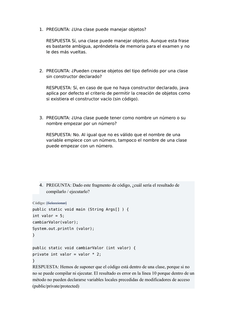 4. PREGUNTA: Dado este fragmento de código, ¿cuál sería el