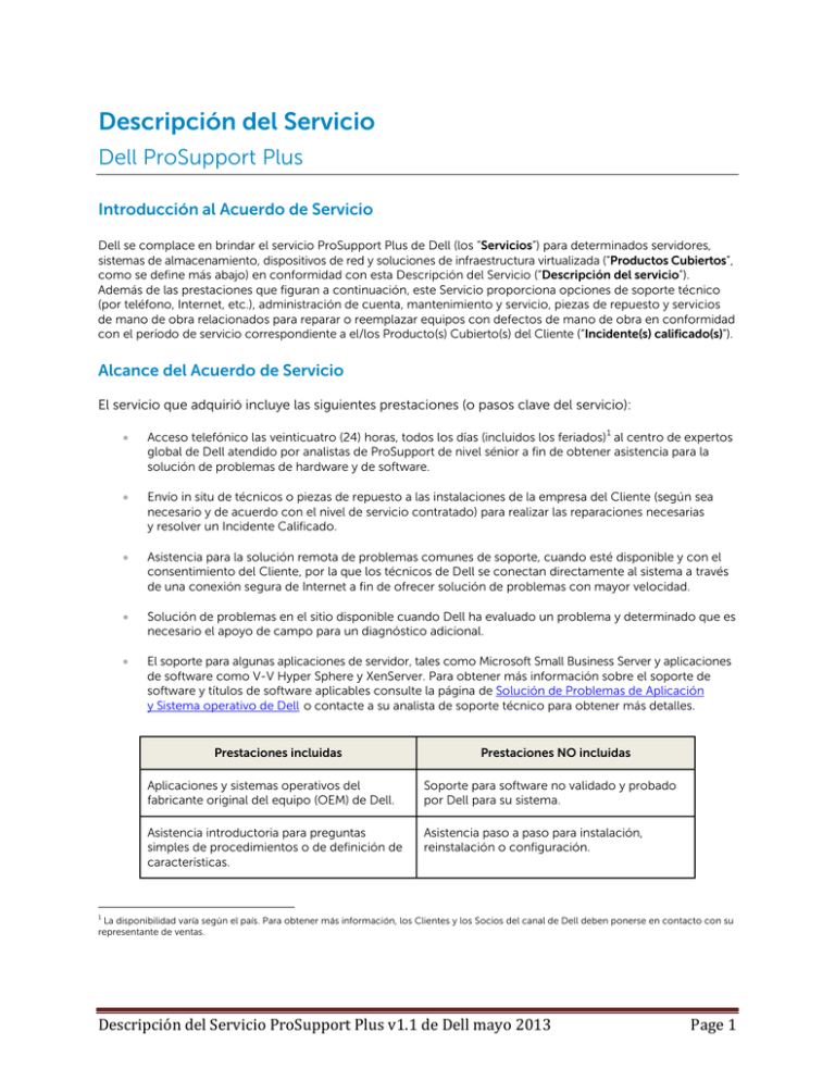 Descripción del Servicio