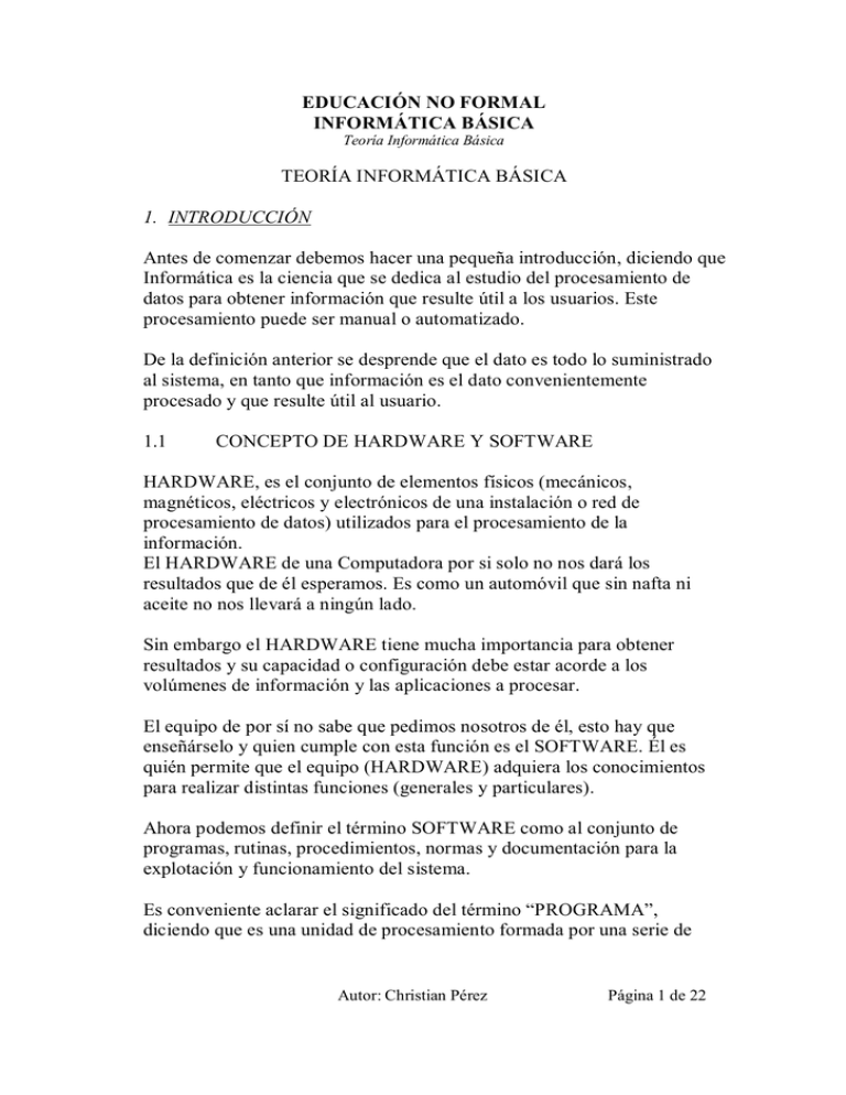 Teoría Informática Básica