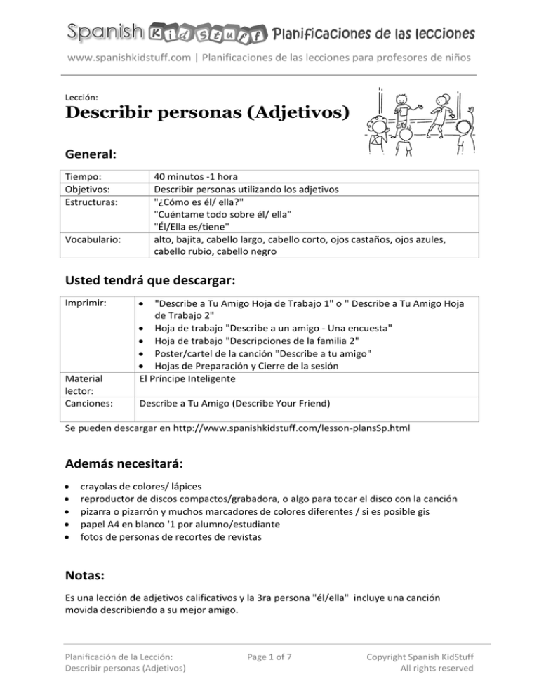 Infografia De Adjetivos Para Describir Personas Para Profes De Ele ...