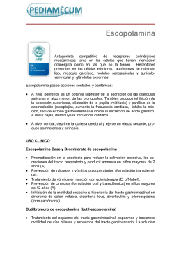 ESCOPOLAMINA transdérmica en pediatría (uso off label)