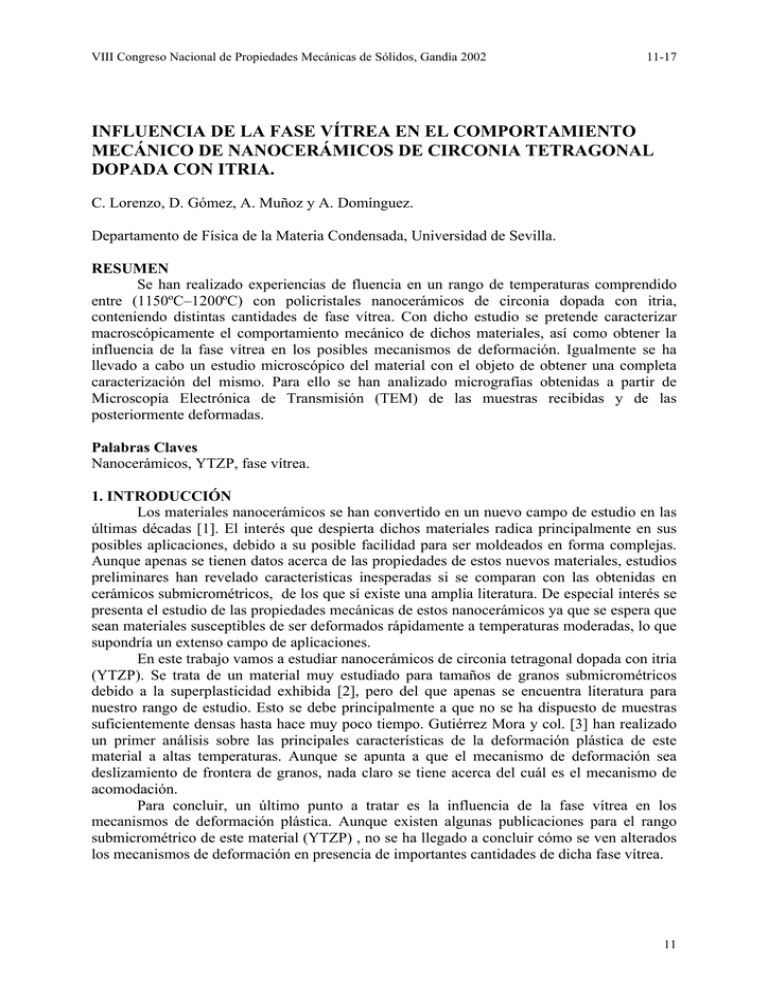 INFLUENCIA DE LA FASE VÍTREA EN EL COMPORTAMIENTO