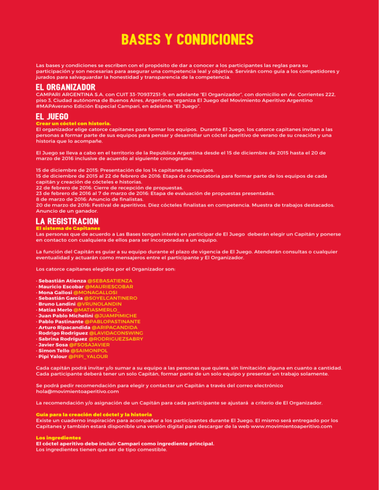 BAses y condiciones - MAPA - Movimiento Aperitivo Argentino