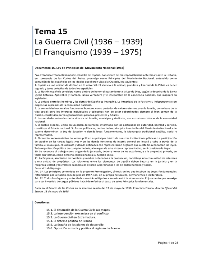 La Guerra Civil y el franquismo