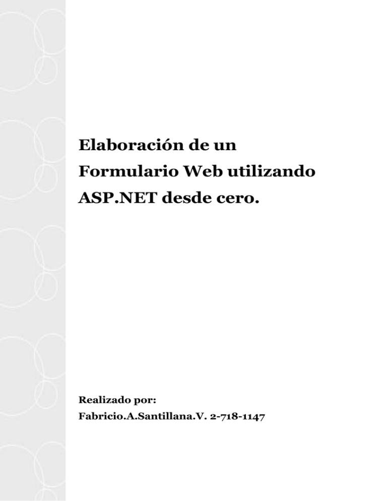 Elaboración de un Formulario Web utilizando ASP.NET