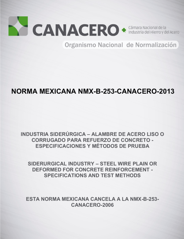 norma mexicana nmx-b-253-canacero-2013