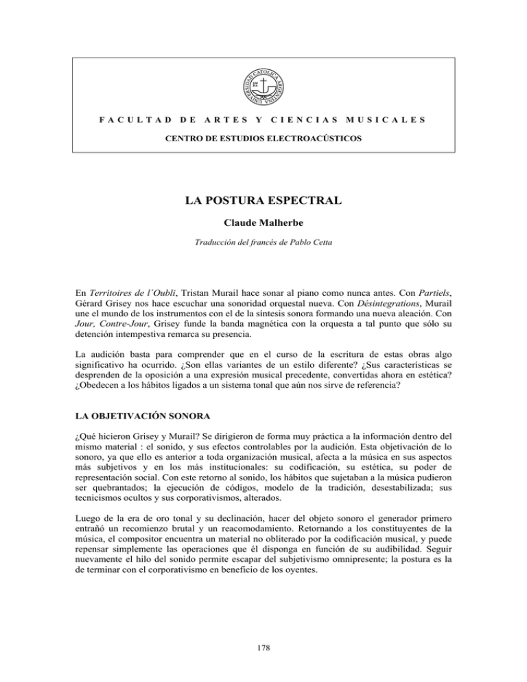 la postura espectral - Coordinación de Estudios de Posgrado
