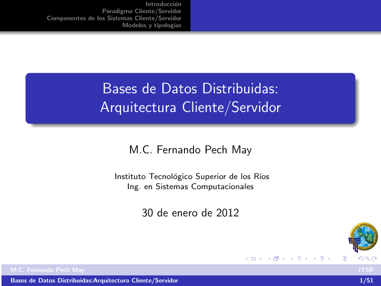 Bases de Datos Distribuidas: Arquitectura Cliente/Servidor