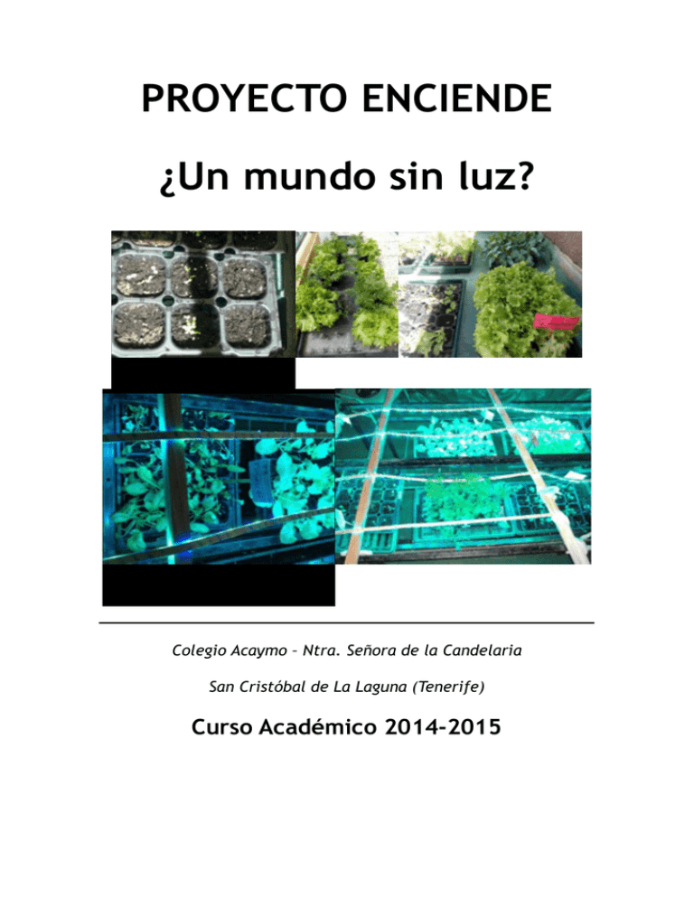 PROYECTO ENCIENDE ¿Un mundo sin luz?
