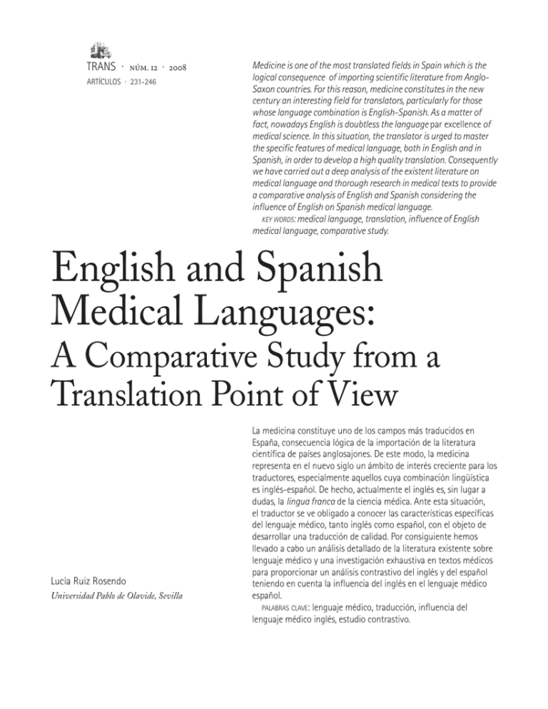 English and Spanish Medical Languages