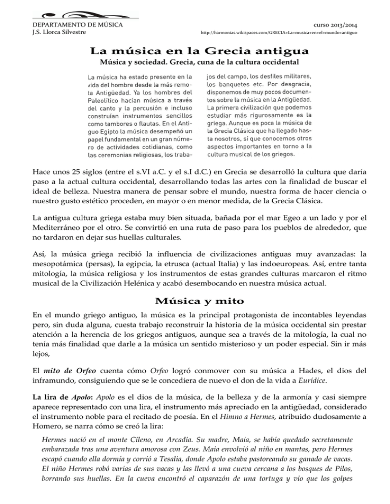 La música en la Grecia antigua: - harmonias