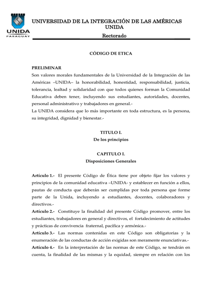 UNIVERSIDAD DE LA INTEGRACIÓN DE LAS AMÉRICAS UNIDA