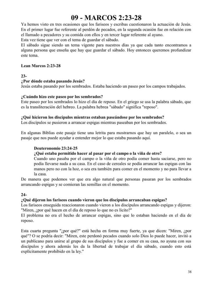 09 - MARCOS 2:23-28