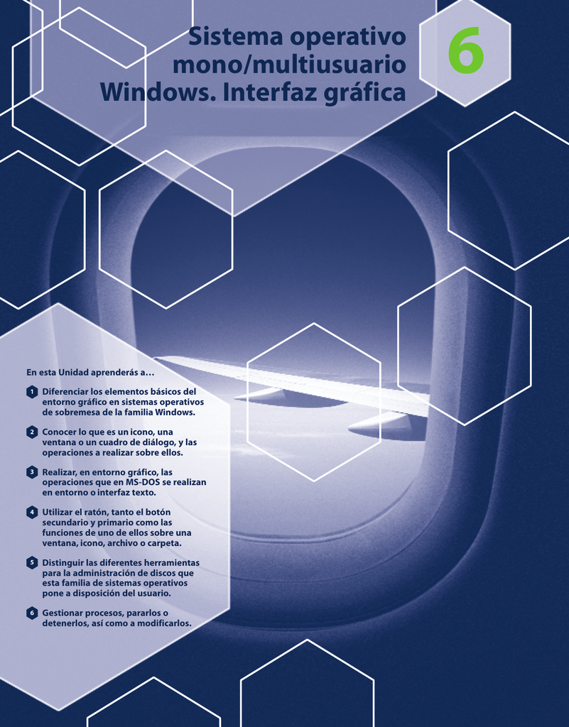 Sistema operativo mono/multiusuario Windows. Interfaz gráfica