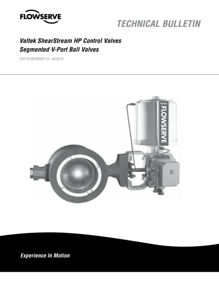 TECHNICAL BULLETIN Valtek ShearStream HP Control