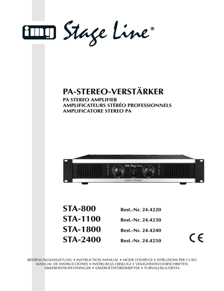 STA-800, STA-1100, STA-1800, STA-2400