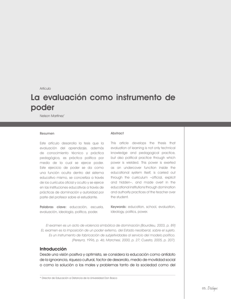 La evaluación como instrumento de poder
