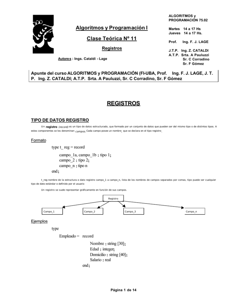 Registros en Pascal