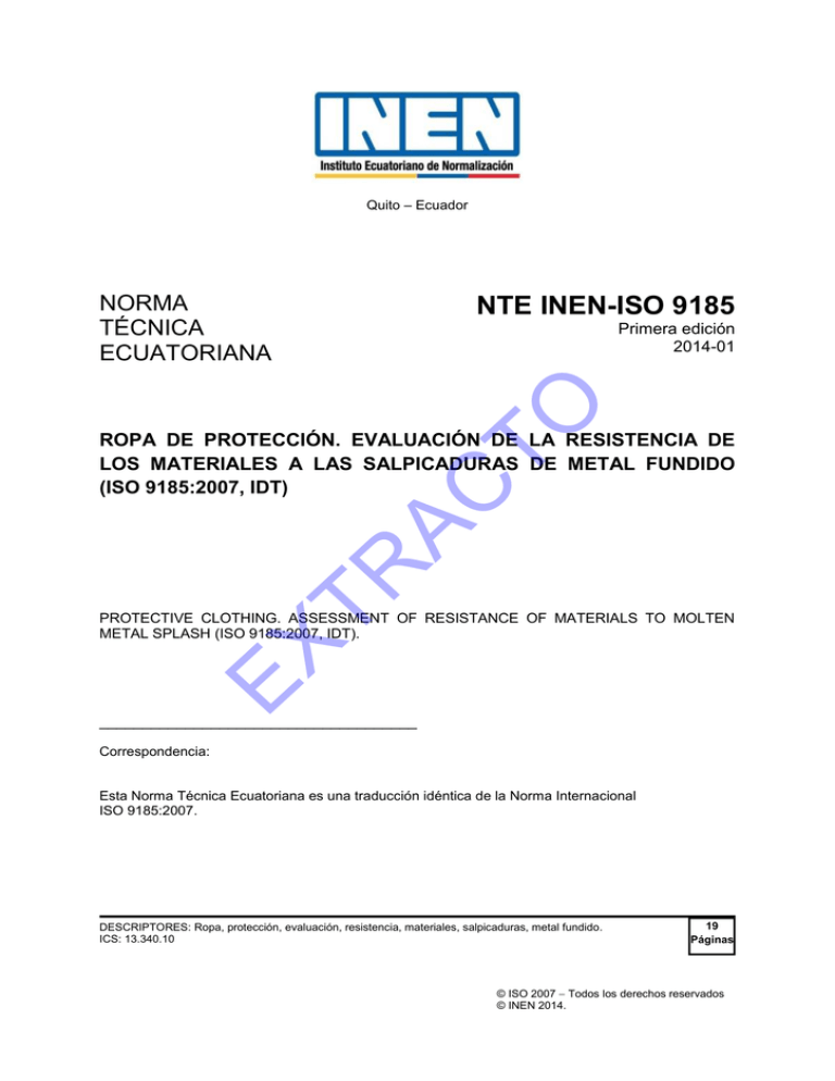 extracto - Servicio Ecuatoriano de Normalización