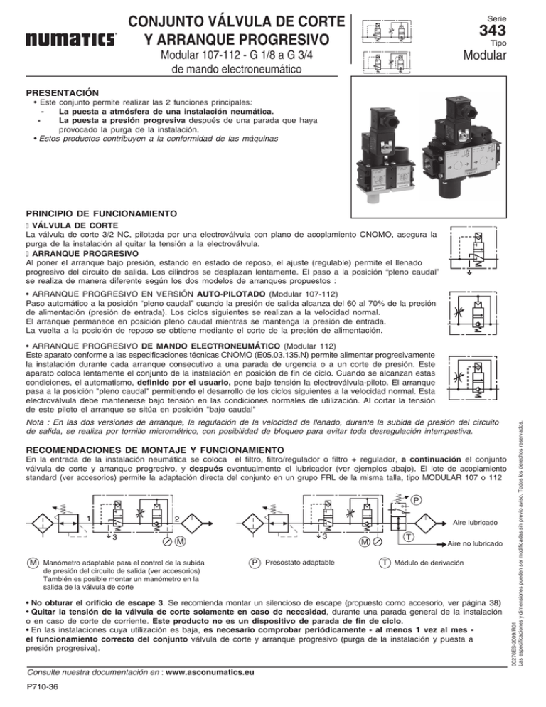conjunto válvula de corte y arranque progresivo 343