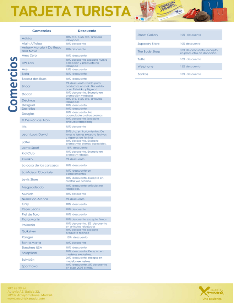 Descarga aquí la lista de descuentos.