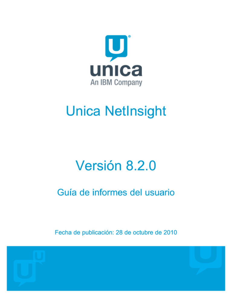 Unica Netinsight Guía De Informes Del Usuario