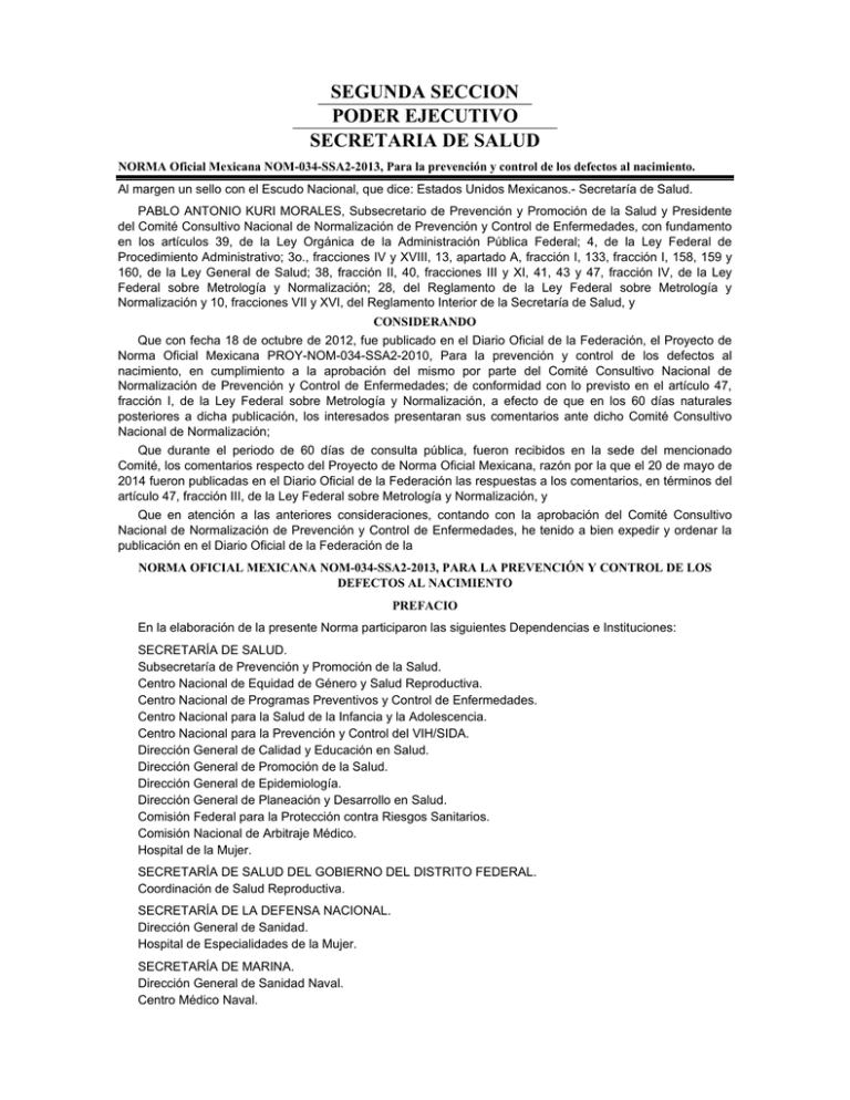 NORMA Oficial Mexicana NOM-034-SSA2