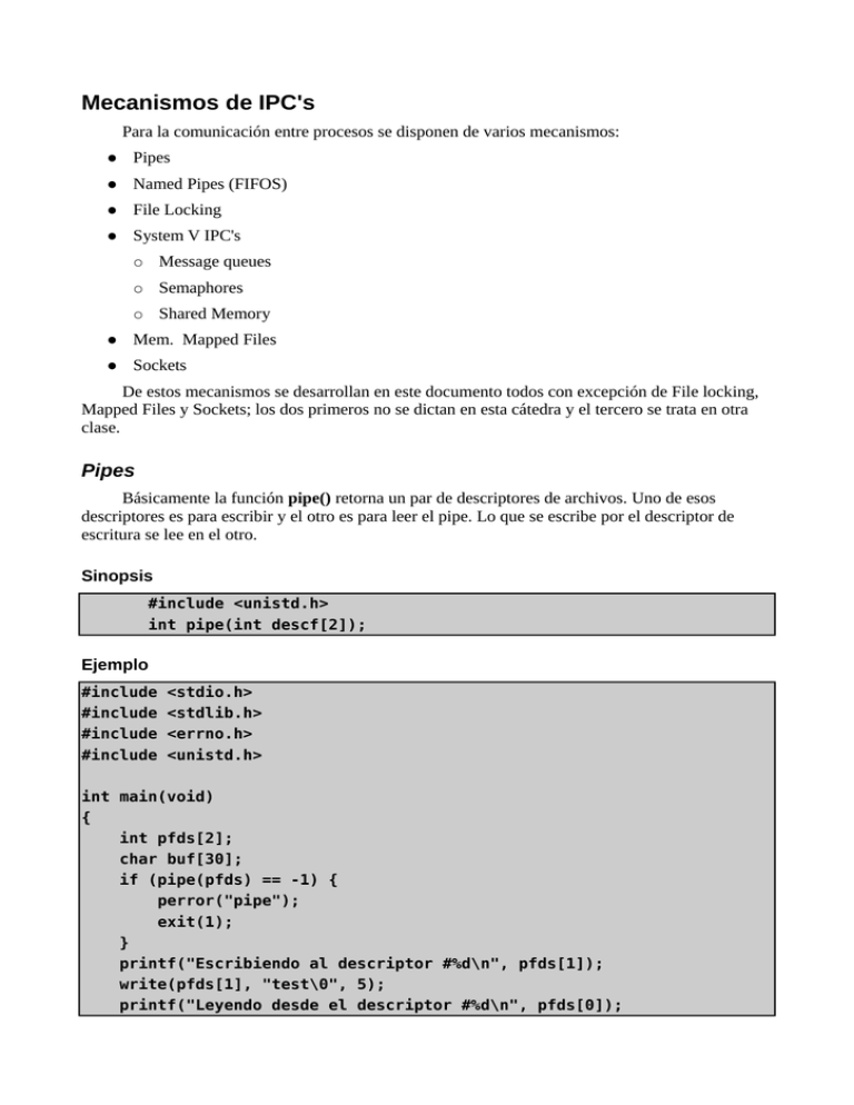 Mecanismos de IPC`s