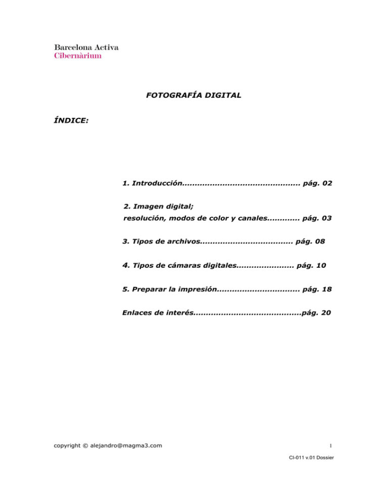 fotografía digital índice