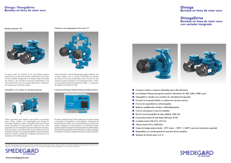 Omega / OmegaDrive Bombas en línea de rotor