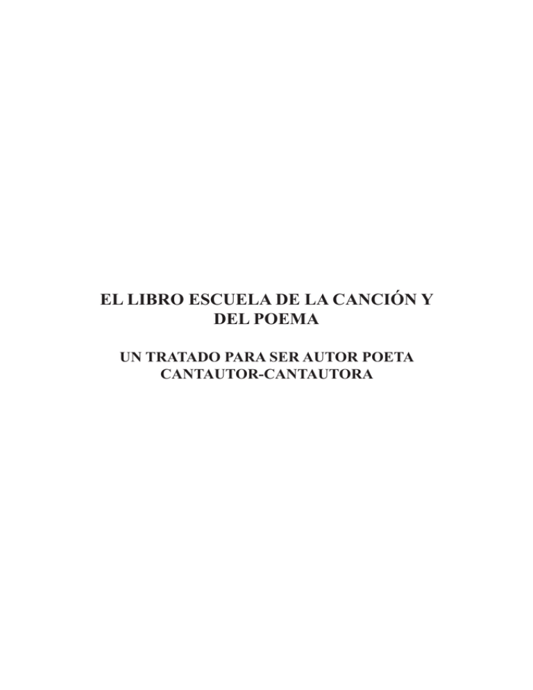 el libro escuela de la canción y del poema