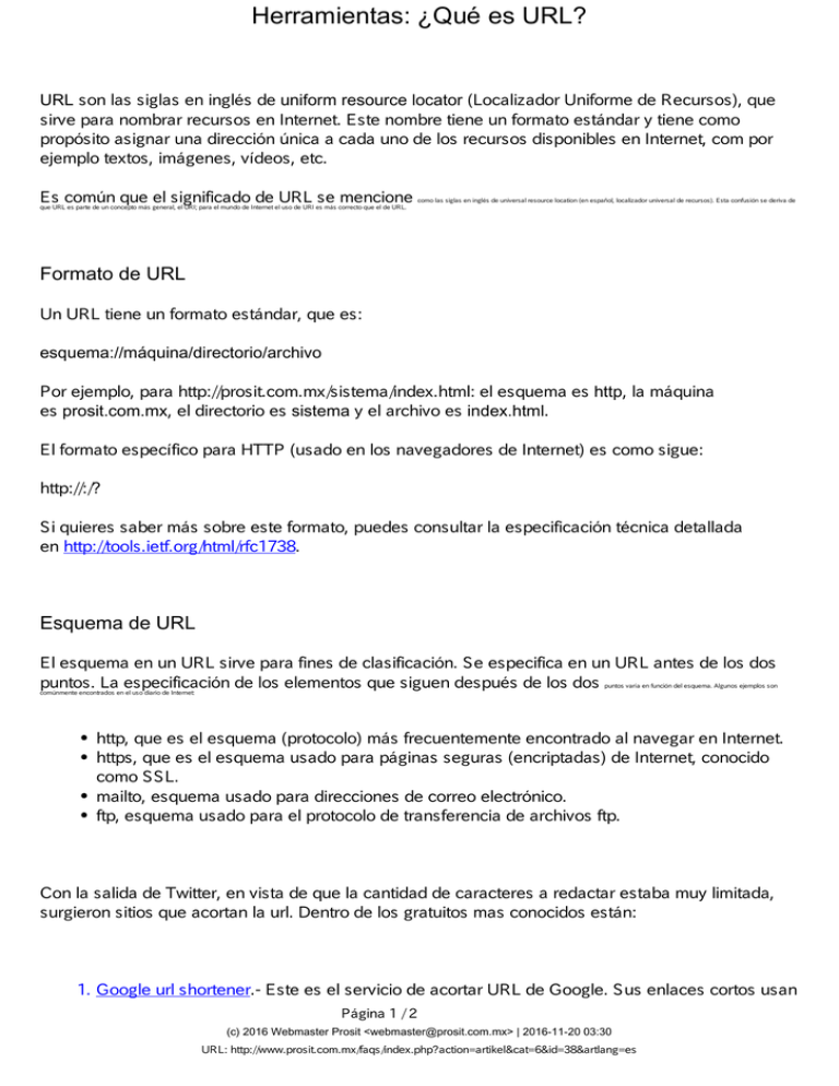 Herramientas: ¿Qué es URL?