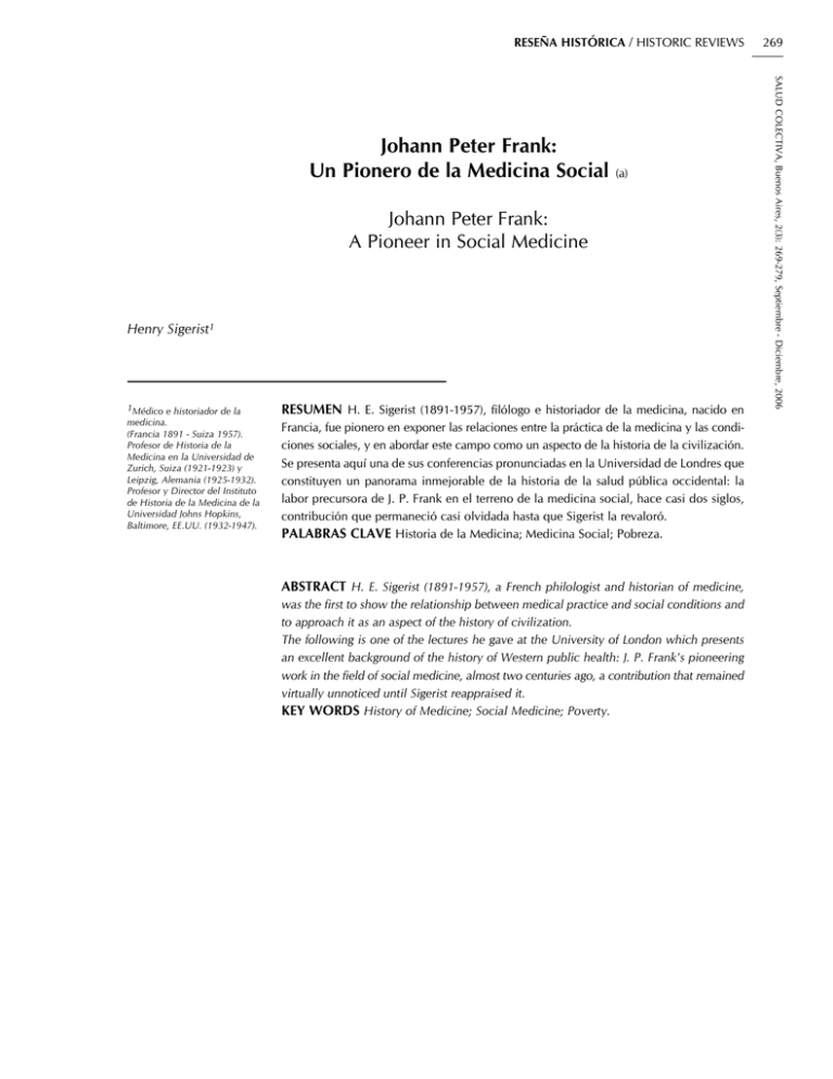 Johann Peter Frank: Un Pionero de la Medicina Social (a)
