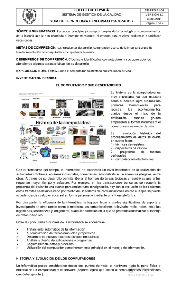 el computador y sus generaciones