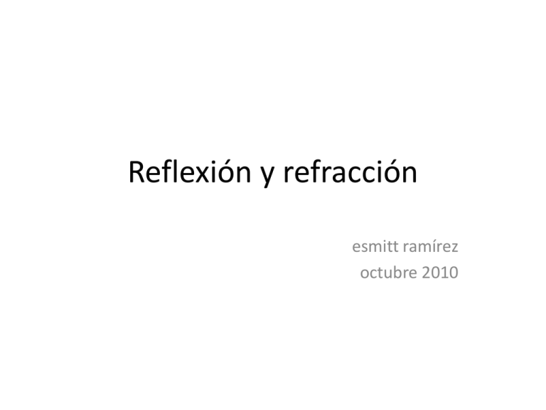 Clase de Reflexión y Refracción