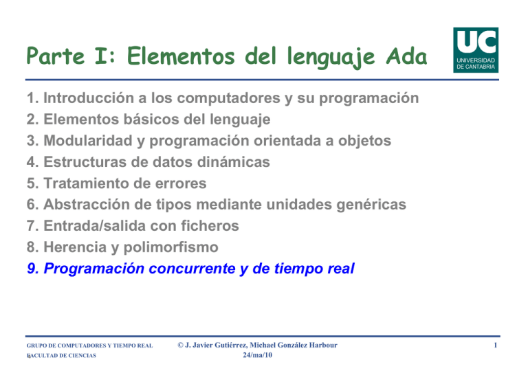 Parte I: Elementos del lenguaje Ada