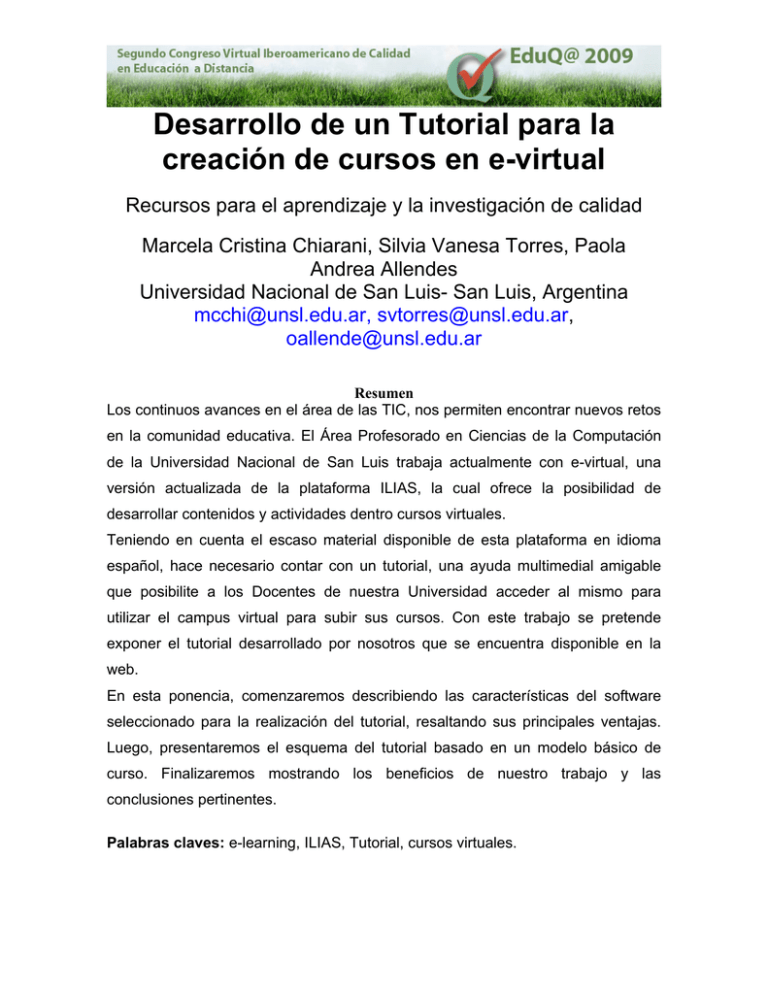 Desarrollo de un tutorial para la creación de cursos en e