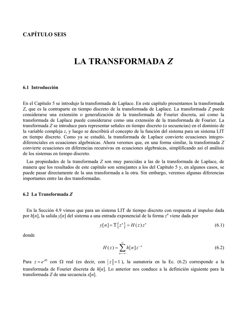 La Transformada Z