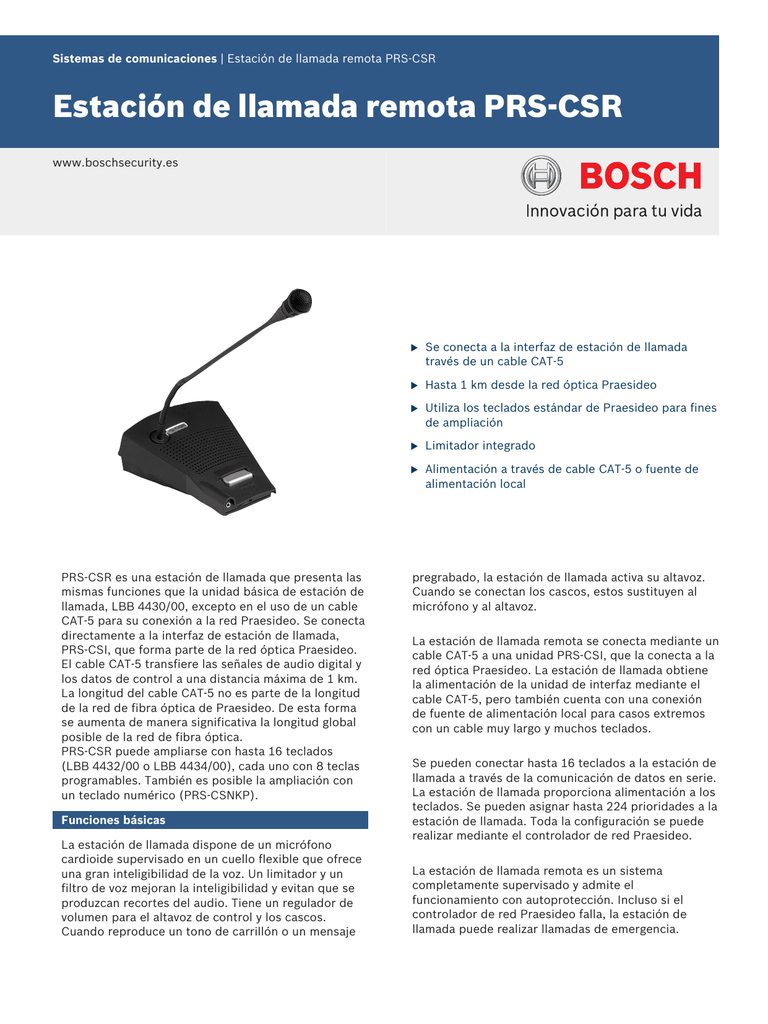 Estación de llamada remota PRS-CSR