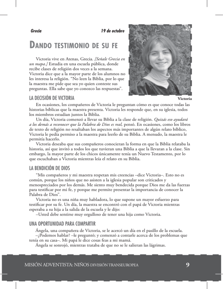 DANDO TESTIMONIO DE SU FE