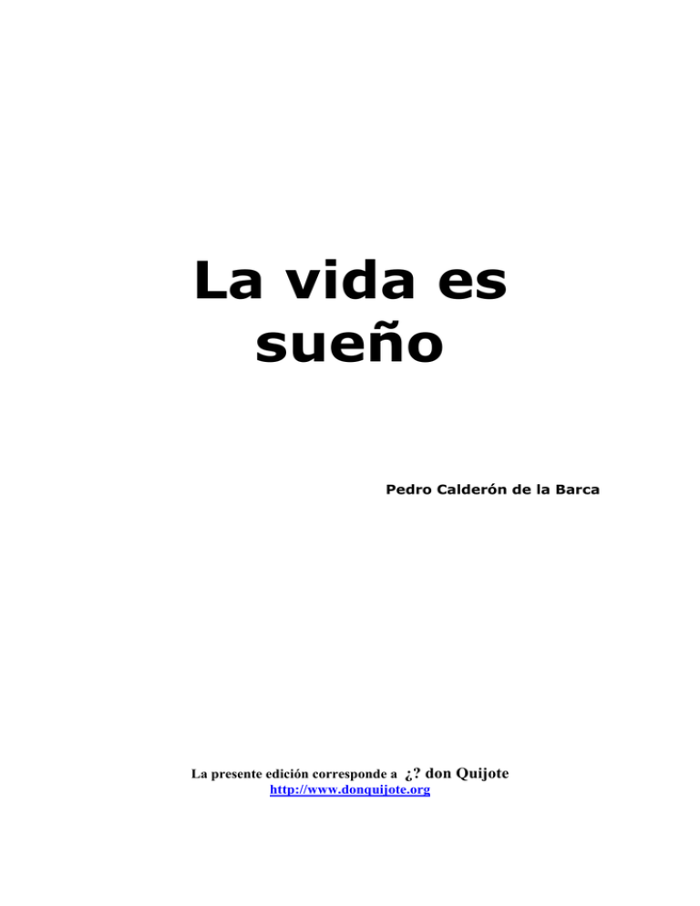 La vida es sueño