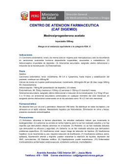 Anticonceptivo inyectable trimestral Acetato de Medroxiprogesterona